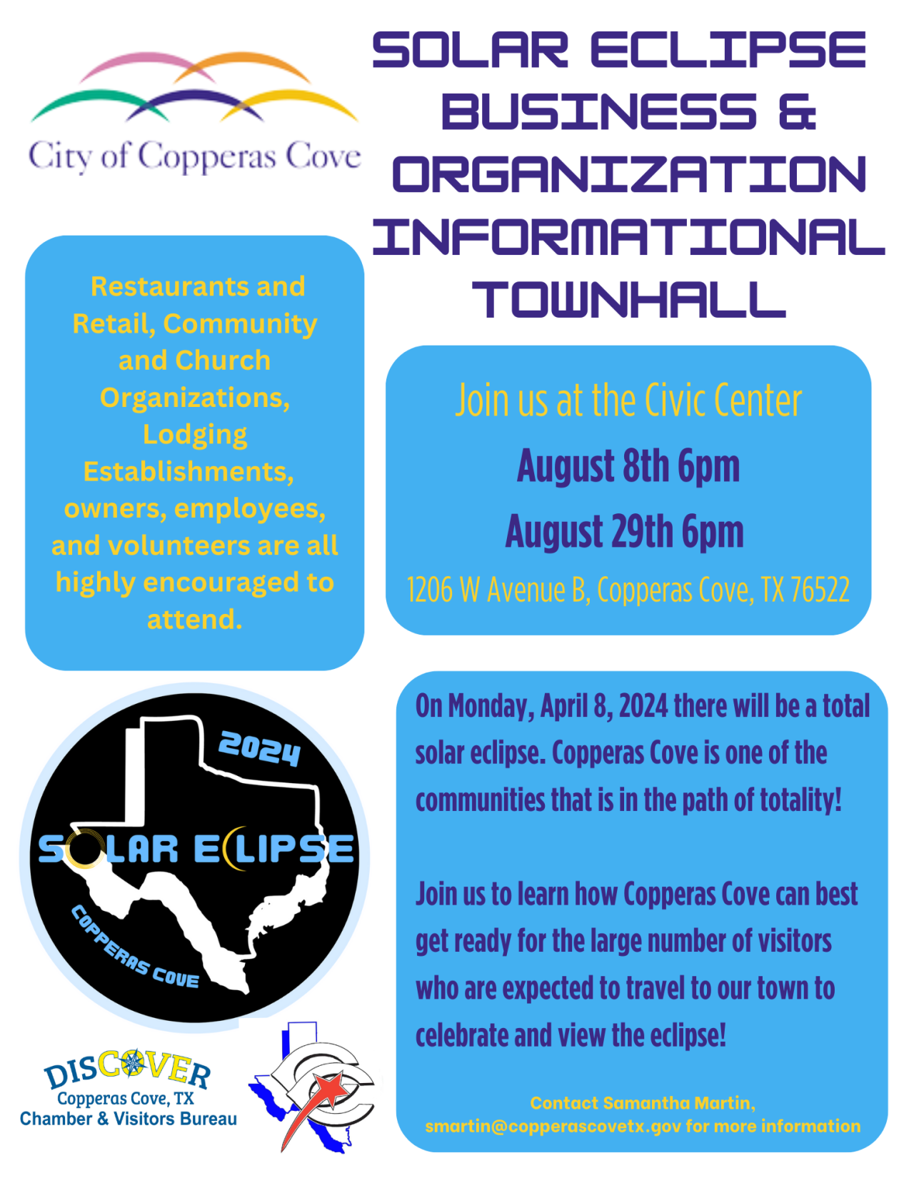 Copperas Cove – 2024 Solar Eclipse Town Hall | Hill Country Alliance