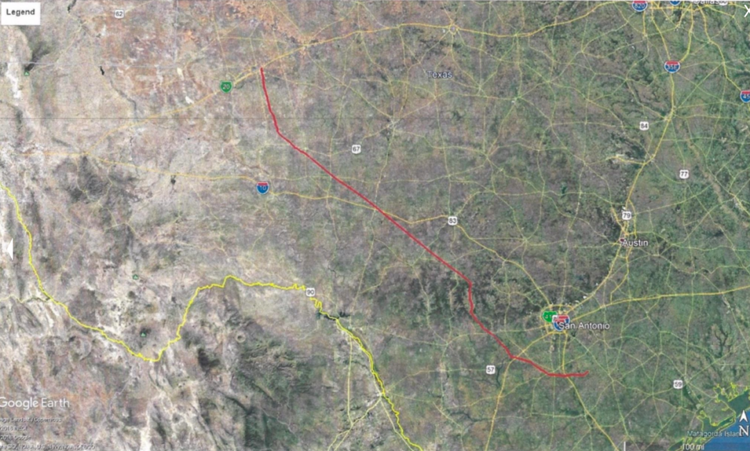 Map shows proposed oil pipeline’s route across Hill Country West of San ...